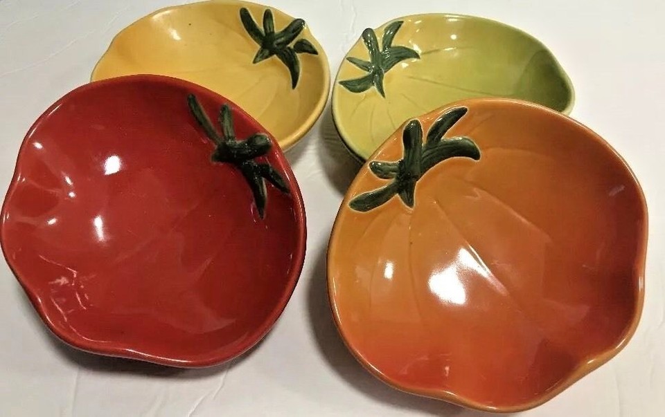 Williams Sonoma 4-Serving Dishes Tomato Shaped Dipping Condiment ...