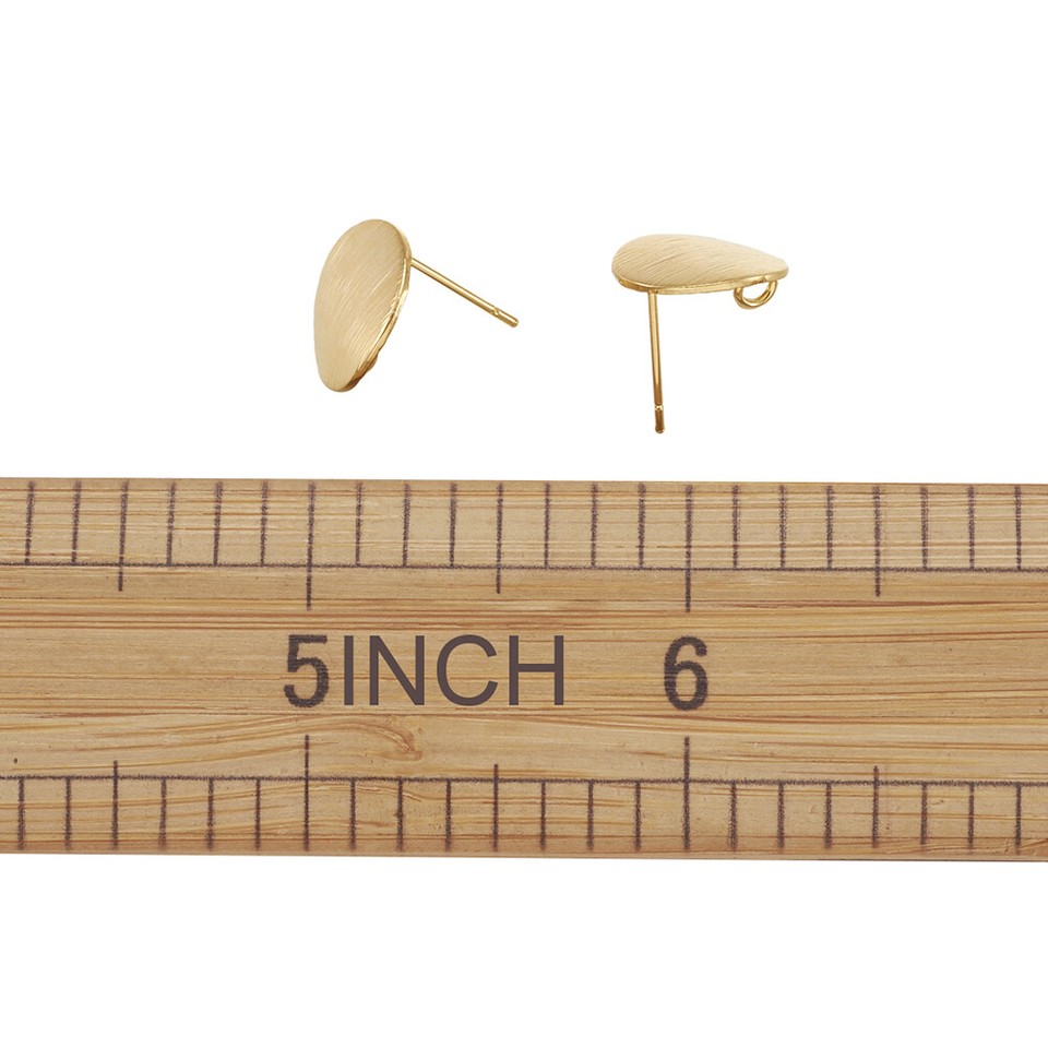 10 Drawbench Brass Flat Earring Posts Back Loop Mini Stud Findings ...