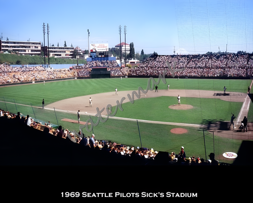 MLB 1969 Seattle Pilots Sick's Stadium Game Action Color 8 X 10 Photo ...