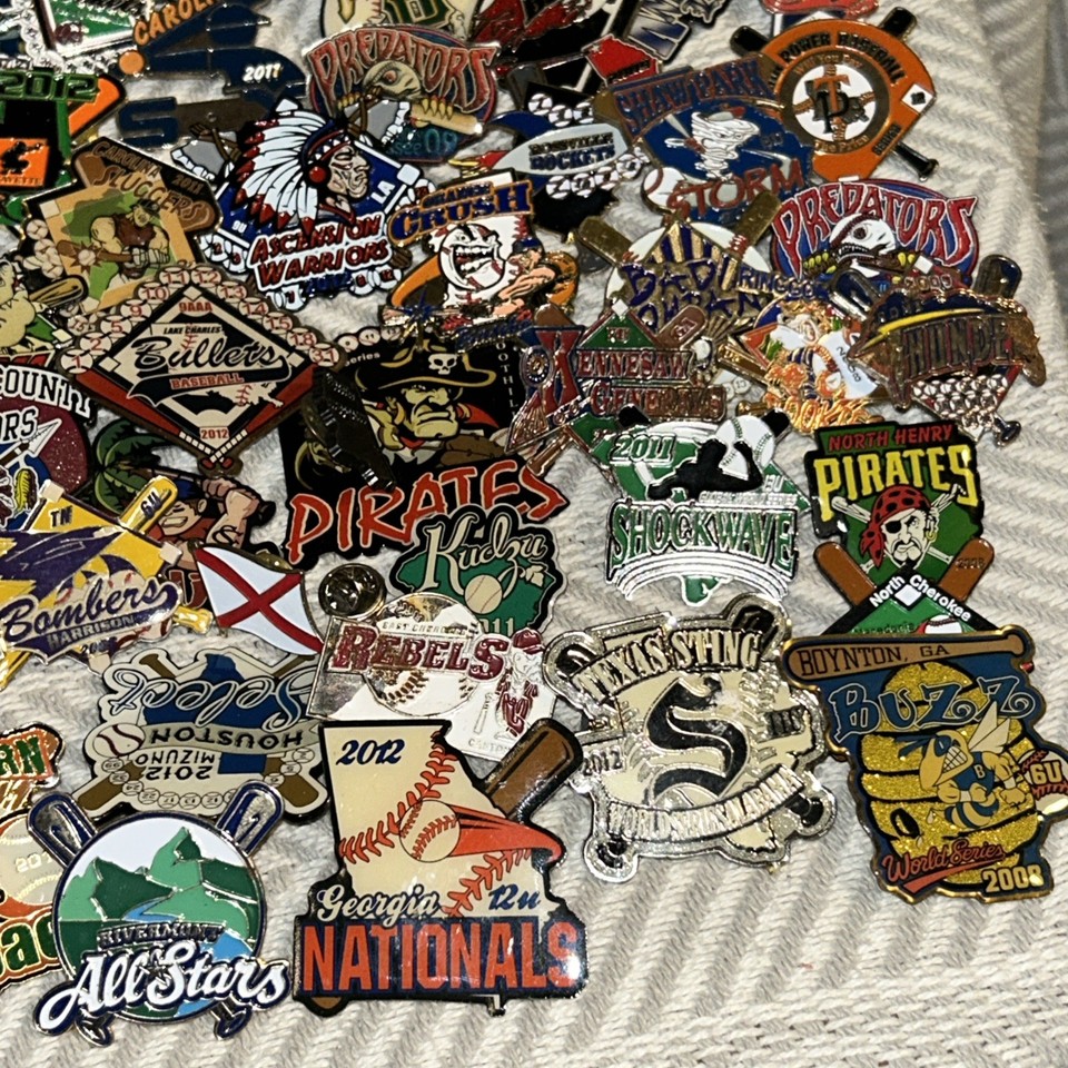 Huge Baseball Softball Enamel Pin Lot Varsity Teams All Different 130 ...