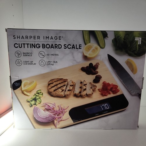 NEW IN BOX Bamboo Cutting Board with Integrated Scale 2in1 Sharper ...