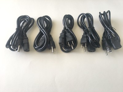 Lot 5: NEW 3-Prong 5ft Power Cord for Computer, Monitors, Printers ...