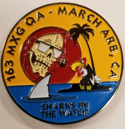 163 MXG QA SHARKS IN WATER March ARB, CA UCR TDV DSV Spinner 2" Coin | eBay