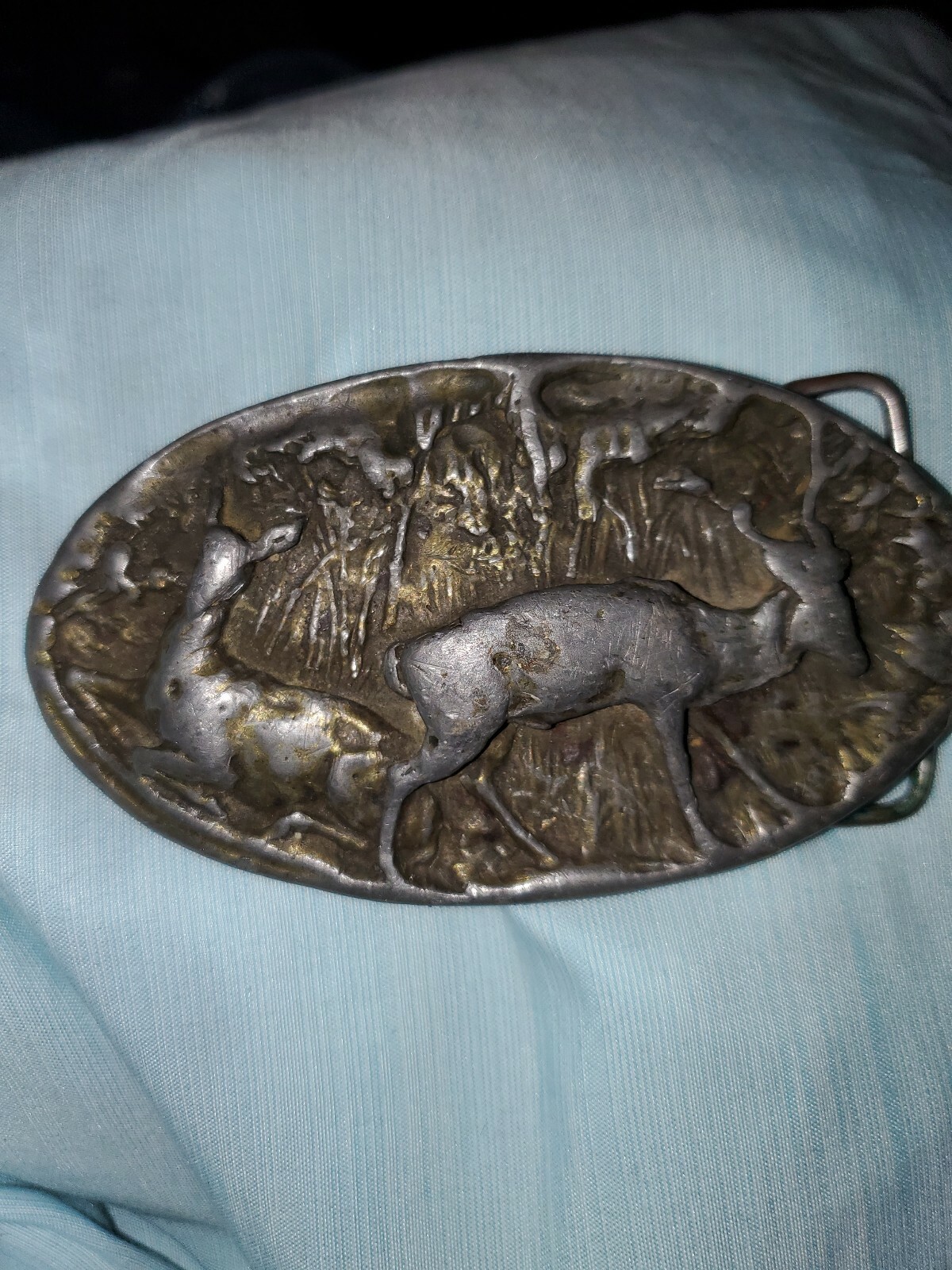 VINTAGE ADEZY DENVER MENS BELT BUCKLE DEER BUCK DOE | eBay