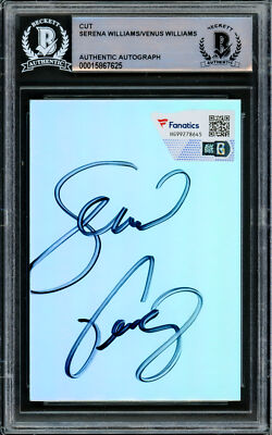 Serena & Venus Williams Autographed 2.5x3.5 Cut Signature Holo Foil ...