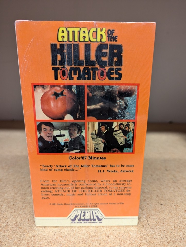 Attack of the Killer Tomatoes (VHS, 1981) Media Orange New Sealed RARE | eBay