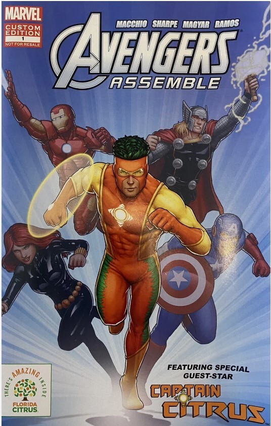 MARVEL AVENGERS ASSEMBLE, CUSTOM EDITION RARE PROMO CAPTAIN CITRUS Set ...