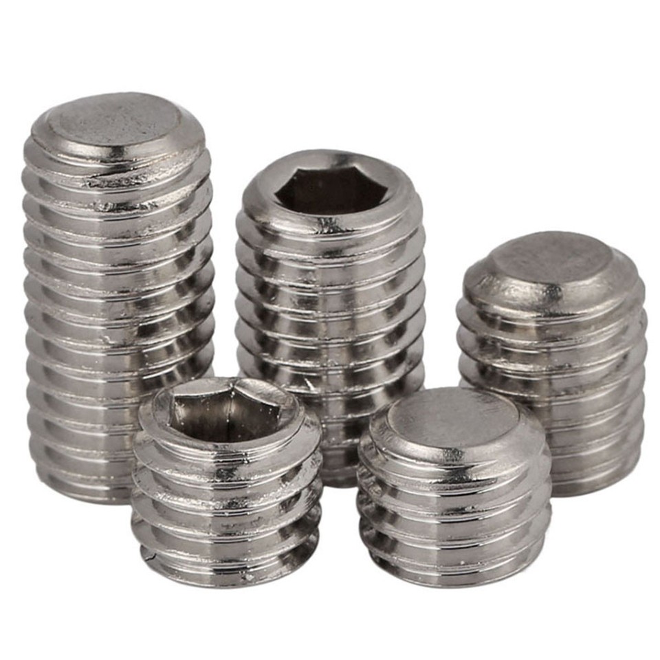 304 A2 M3 M4 M5 Hex Socket Allen Set Screws Grub Screw Flat Point | eBay
