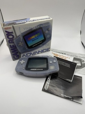 Nintendo Game Boy Advance GBA Console System Clear Glacier CIB No Audio ...