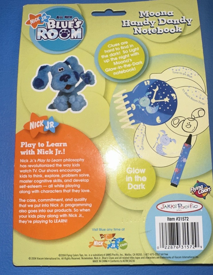 2004 Nick Jr. Blue’s Room Blues Clues Moona Handy Dandy Notebook Toy ...