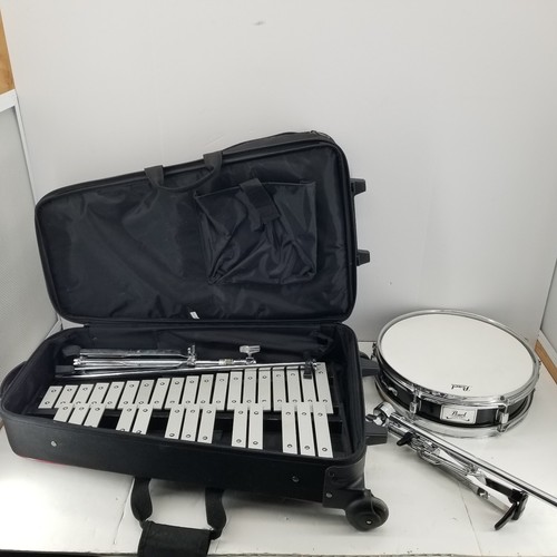 Pearl Xylophone Bell Kit With Carrying Case Wooden Snare and Drum | eBay