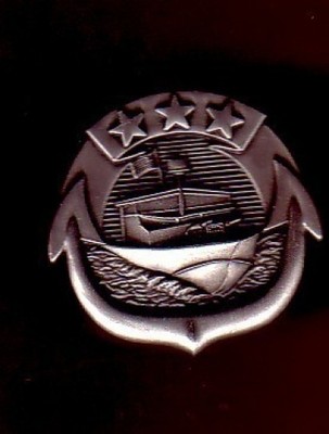 US Navy Enlisted Small Craft badge silver colored | eBay