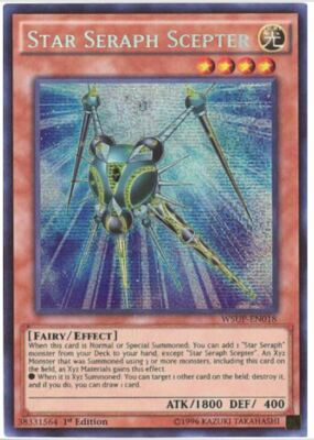 YUGIOH Star Seraph Scepter - WSUP-EN018 - Prismatic Secret Rare - 1st ...