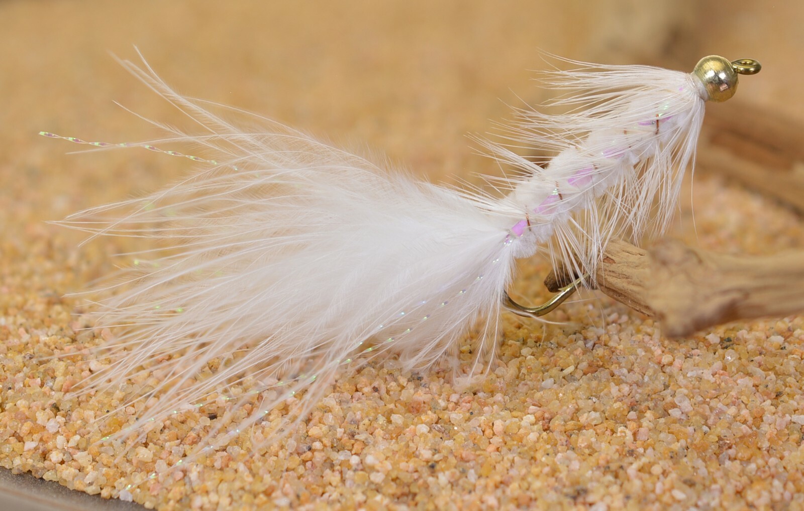 Weighted BH Wooly Bugger White Streamer Fly w/Flash 1 Doz Mustad ...