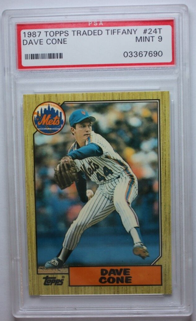 1987 Topps Traded Tiffany David Dave Cone ROOKIE Card RC #24T PSA 9 ...