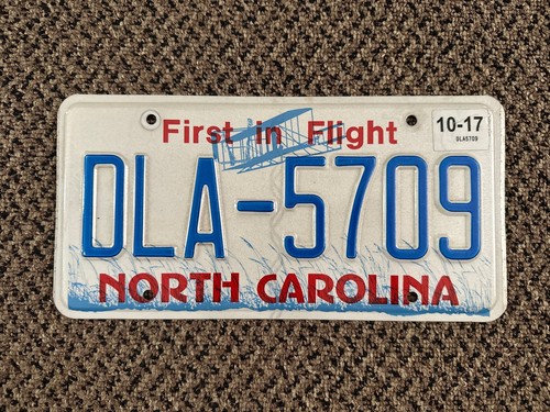 1982 - 2020 North Carolina First In Flight License Plate # DLA 5709 ...