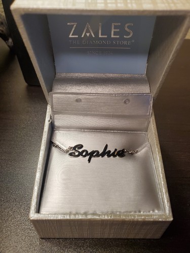 Zales Stainless Steel Bold Script Cursive Sophie Name Necklace | eBay