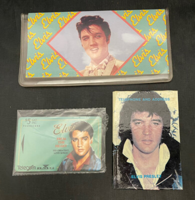 Elvis Presley Memorabilia Lot, ‘93-94 Checkbook Register, Address Book ...