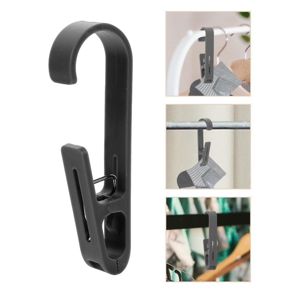 4 Pcs Clothes Hanger with Clips Clamp Hooks for Hanging Heavy Duty ...