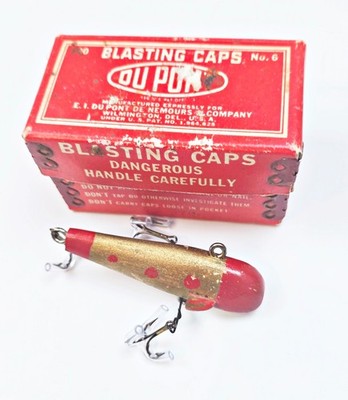 Rare Frank Mizera 2.75 Inch Cheater Decoy Lure Ely, MN 1940s Red & Gold ...