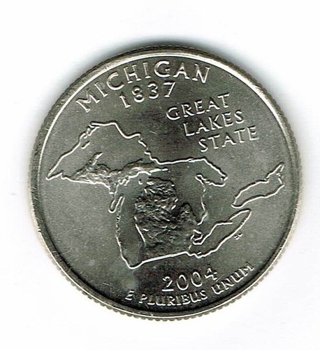 2004-D Denver Brilliant Uncirculated Michigan 26TH State Quarter Coin ...