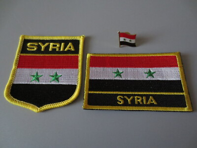 Set of Embroidery Flag Patch and Badge Patch and Lapel pin SYRIA | eBay