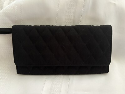 Vera Bradley Black Microfiber Clutch Wallet/Wristlet~ Bi-fold, EUC | eBay