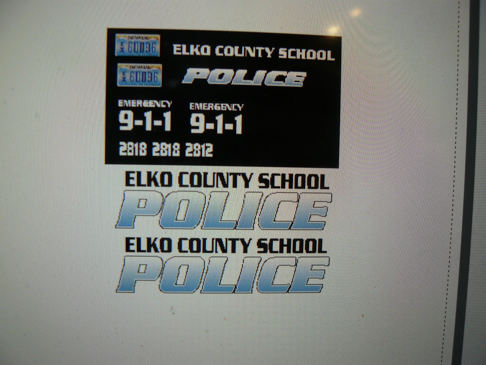Elko County Nevada County School Police Car Decals 1:24 | eBay