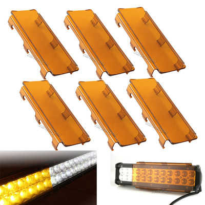 6X 8" Snap on Amber Cover For Curved Straight LED Light Bar 30" 50" 52 ...