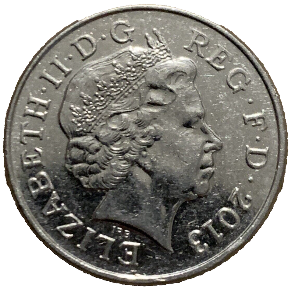 2013 UK Ten Pence Coin Queen Elizabeth II Lion Flag Shield Design 10 ...