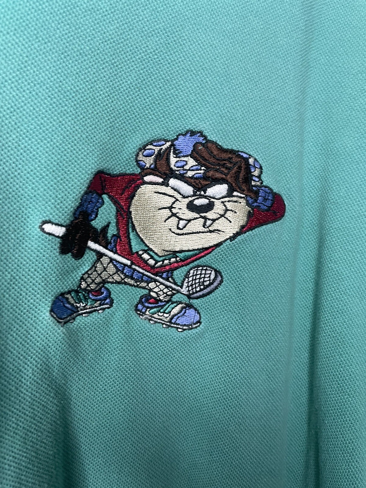 Vintage Looney Tunes Men's Taz Golf Polo Shirt 100% C… - Gem