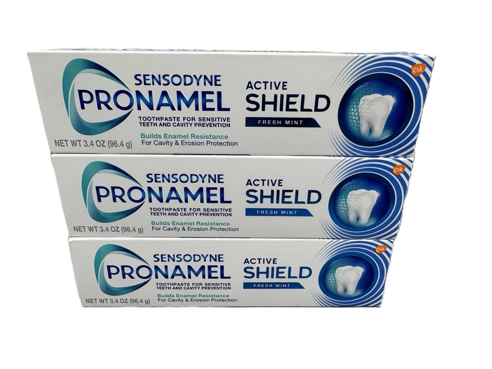3 Pack! Sensodyne Pronamel Active Shield Enamel Toothpaste Fresh Mint 3 ...