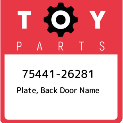 75441-26281 Toyota Plate, back door name 7544126281, New Genuine OEM ...