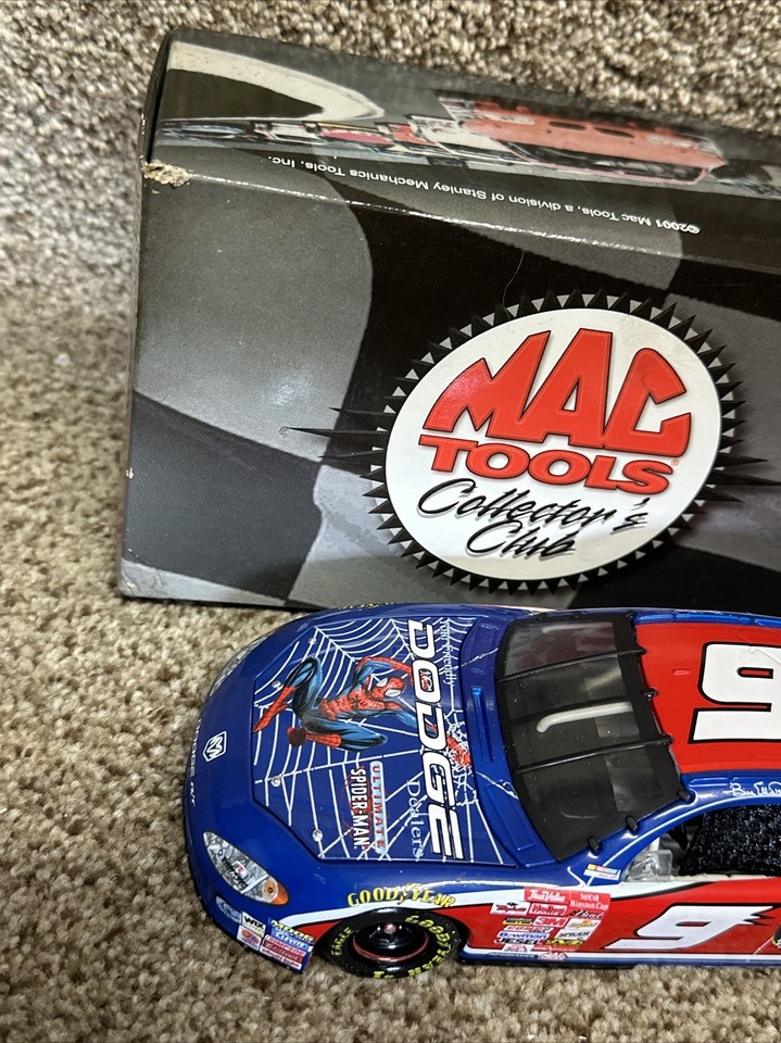 ‘01 Action Mac Tools Collector’s Club Bill Elliot #9 Dodge Spider-Man ...