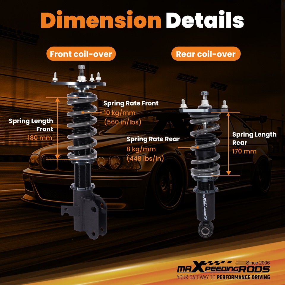 MaXpeedingrods Coilover 24 Way Suspension Struts For Subaru WRX STI 15 ...
