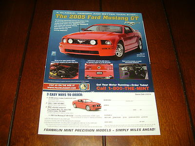 2005 FORD MUSTANG GT FRANKLIN MINT ***ORIGINAL AD*** | eBay