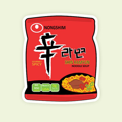 Foodie Shin Ramen Cup Noodles Spicy Instant Vinyl Decal Sticker Laptop ...