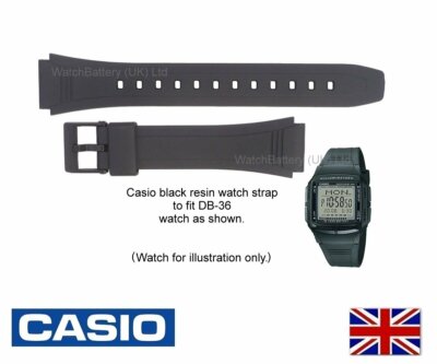 DB-36 Casio Watch Strap Band for DB-36 DB-36-1 DB-36-9 10079756 BLACK ...