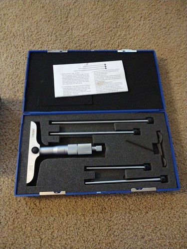 Fowler 0-4" 0.001" Depth Micrometer 4" Base With Case | eBay