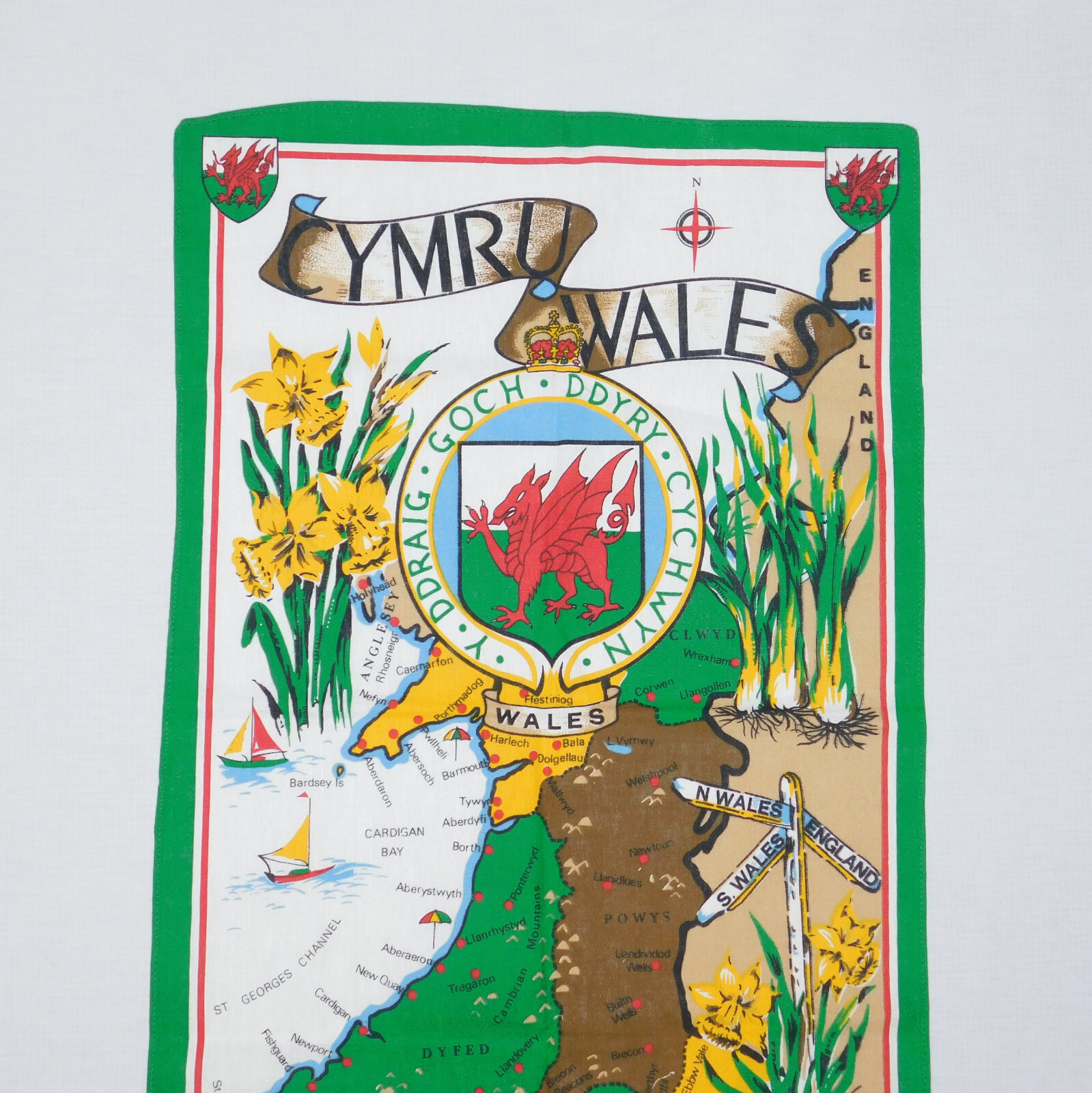 Vintage Welsh Tapestry CYMRU WALES 26 X 17 Wall Art Y DDRAIG GOCH DDYRY ...