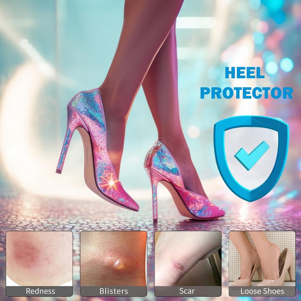 6 Pairs Comfowner Heel Cushion Pads, Comfort Shoe Grips Snugs for Big ...