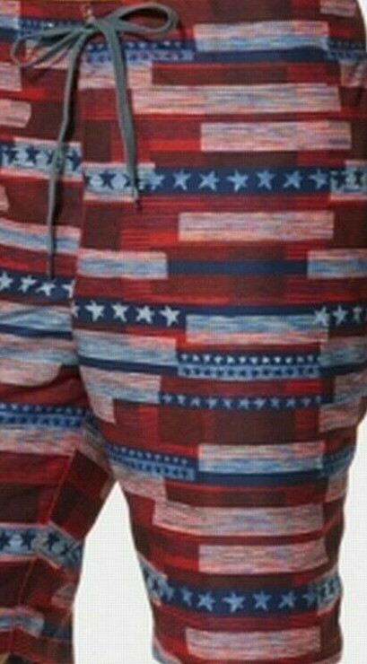 SPEEDO Stars & Stripes Red White Blue Swim Board Shorts Trunks NEW ...