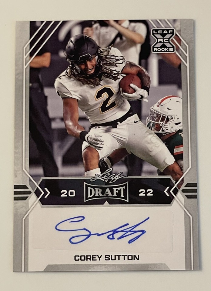 2022 Leaf Draft Corey Sutton* RC Auto Football Rookie #BA-CS1 NFL ...