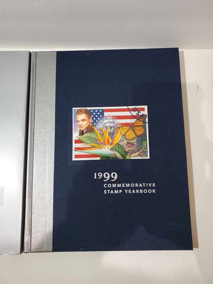 Lot (2) USPS Commemorative Stamp Yearbooks 1999 2000 Books Slipcovers ...