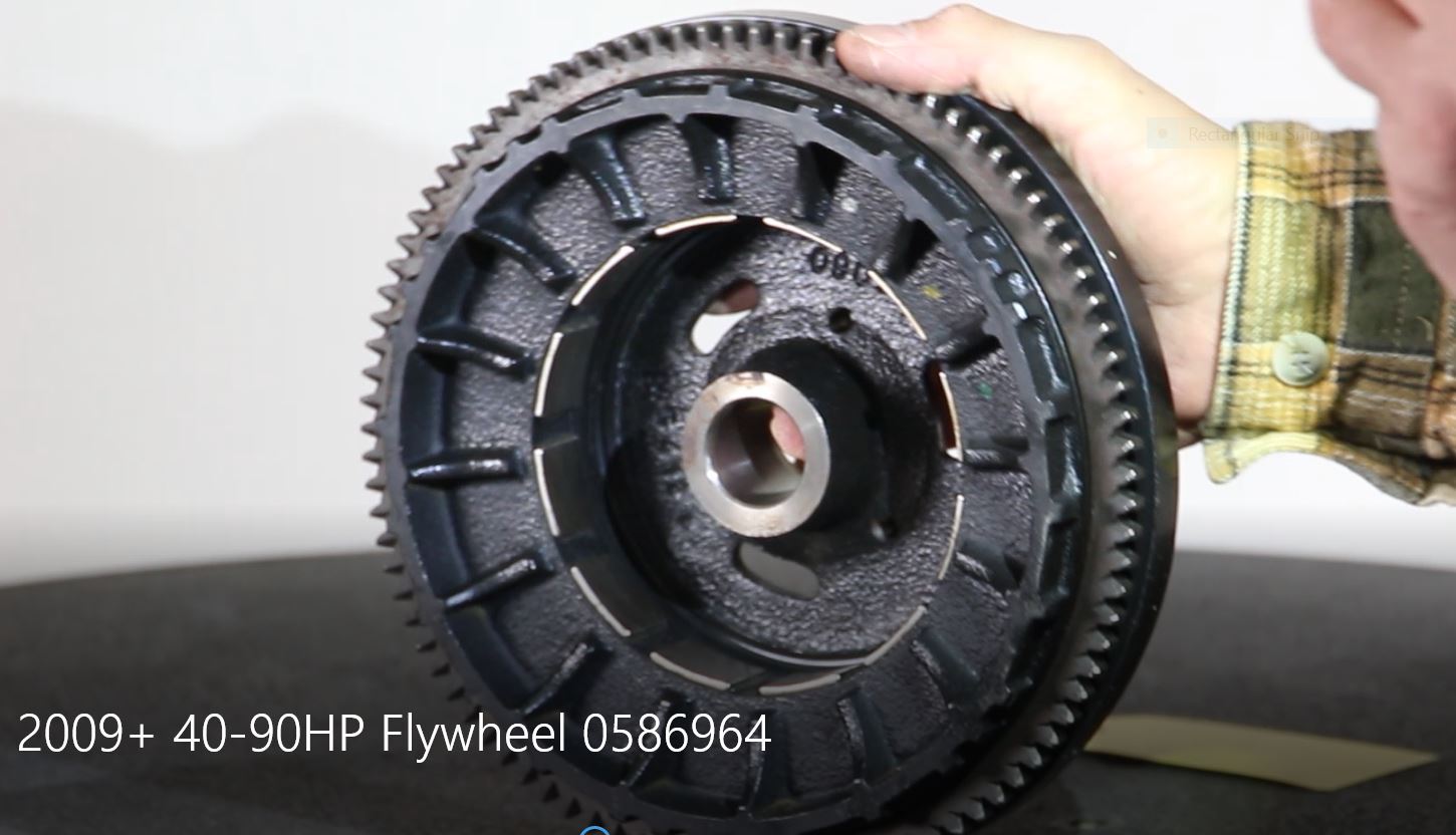 VIDEO Evinrude E-Tec Flywheel 2009-2016 40 50 55 60 65 75 90 HP 0586964 ...