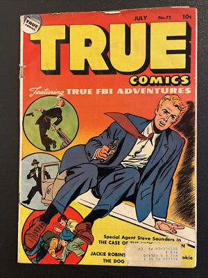 TRUE COMICS #72 Comic Book GOLDEN AGE 1948 10 Cent TRUE FBI ADVENTURES ...