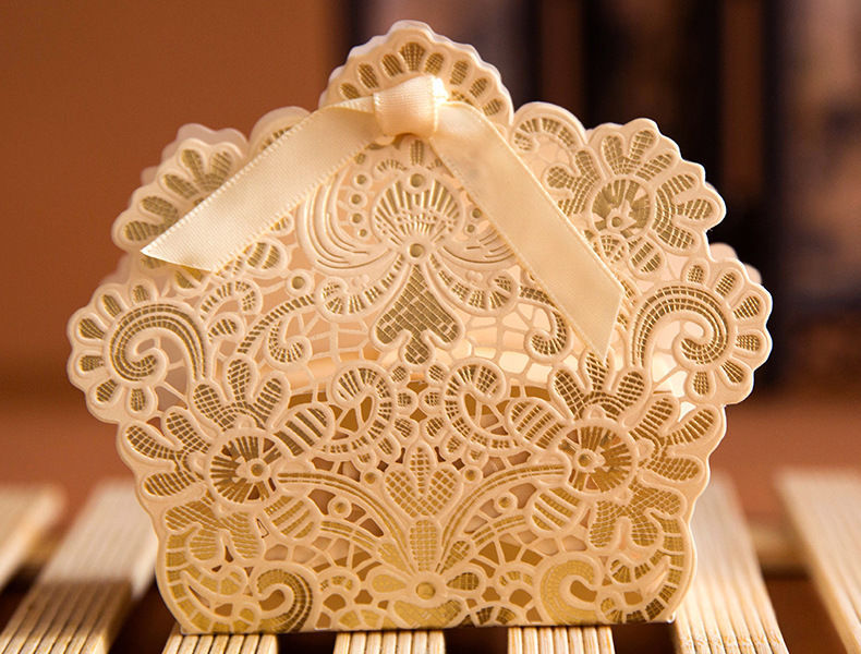 Lace Laser Cut Wedding Favor Boxes with Ribbon Cake Candy Gift Boxes 20 ...