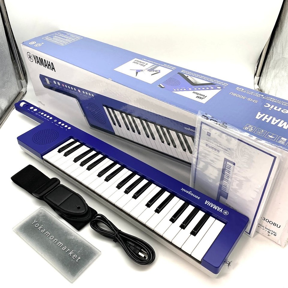 Yamaha SHS-300BU SonoGenic Mini Keytar Blue 37 Keys with Strap SHS300BU ...