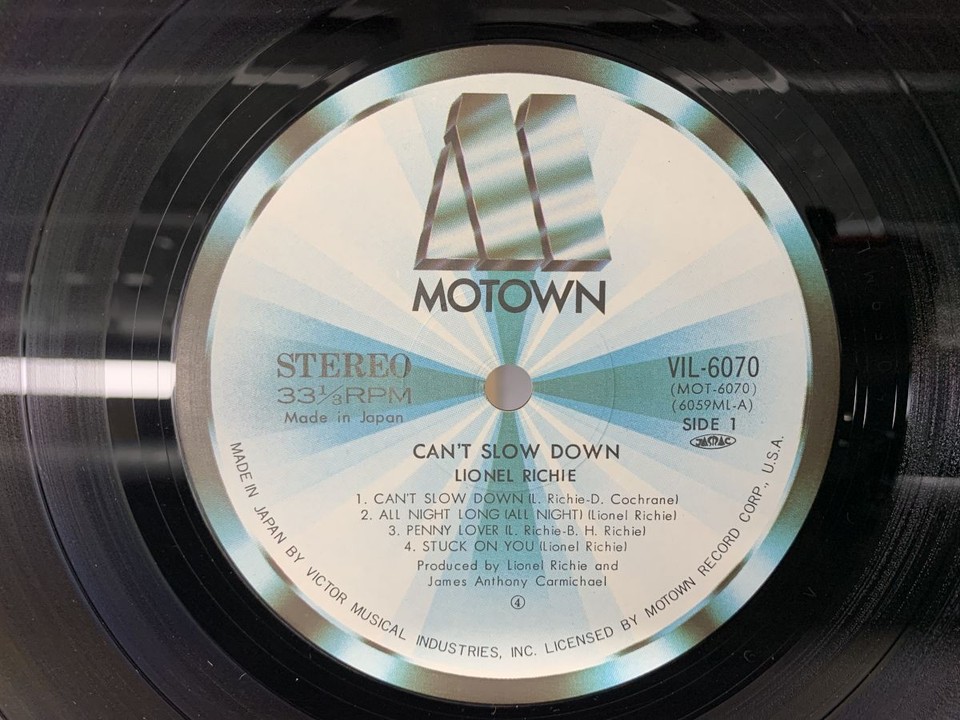 Lionel Richie Can't Slow Down Japan LP [70047ER] | eBay