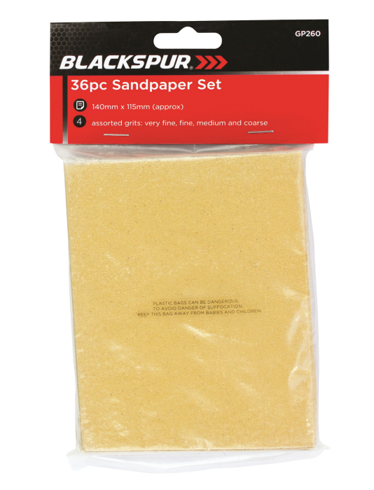 36x Assorted Sandpaper Sheets 60 100 150 240 Mixed Grit Fine Extra ...